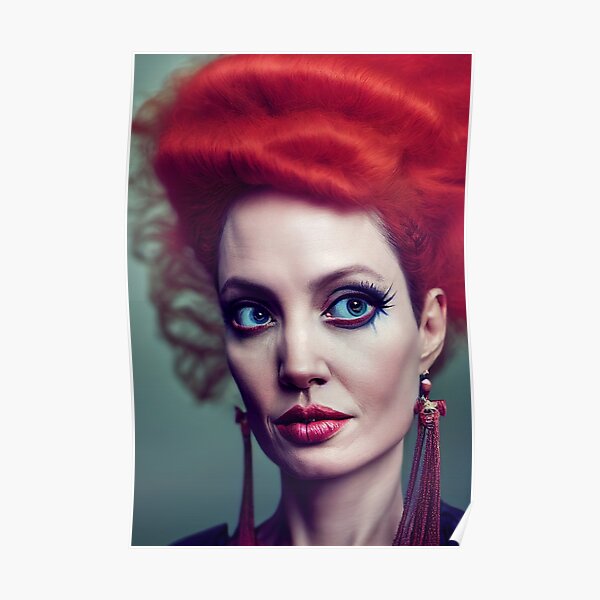 Angelina Jolie In Rococo Style Poster For Sale By Angocman Redbubble