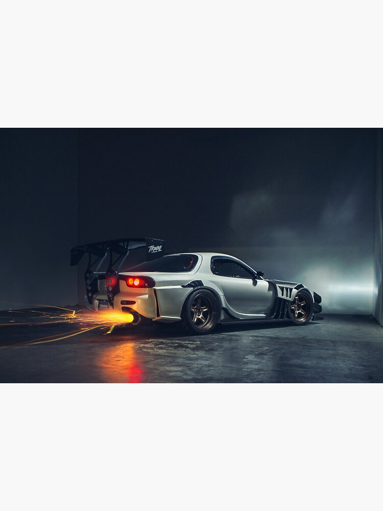 "White wide body Rx7 spitting fire" Sticker for Sale by shanilhasantha ...