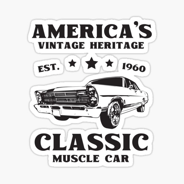 "American vintage muscle car" Sticker for Sale by Jimsgreatloot | Redbubble