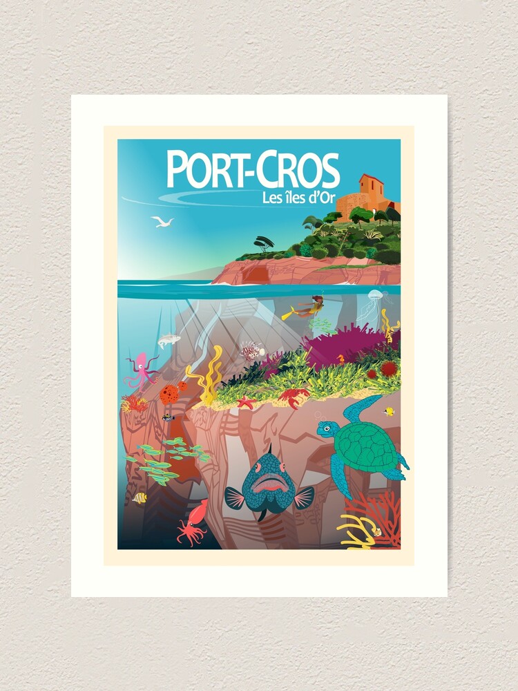 "Poster - Port Cros - The Golden Islands - Hyères - French Riviera" Art ...