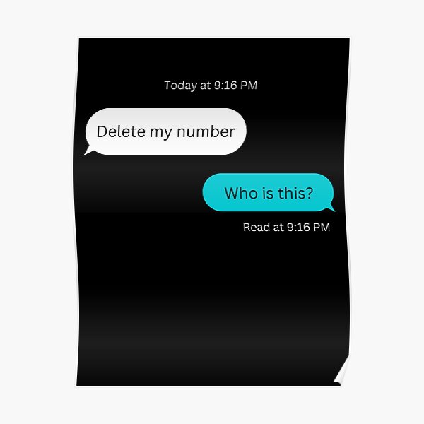 "Delete My Number Who Is This " Poster for Sale by Kiarasboutique ...