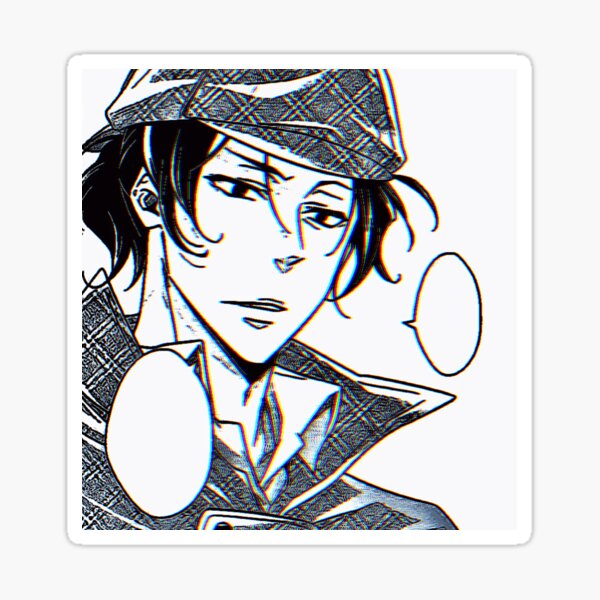 "Sherlock Holmes Manga Art Design" Sticker for Sale by hazyweather ...