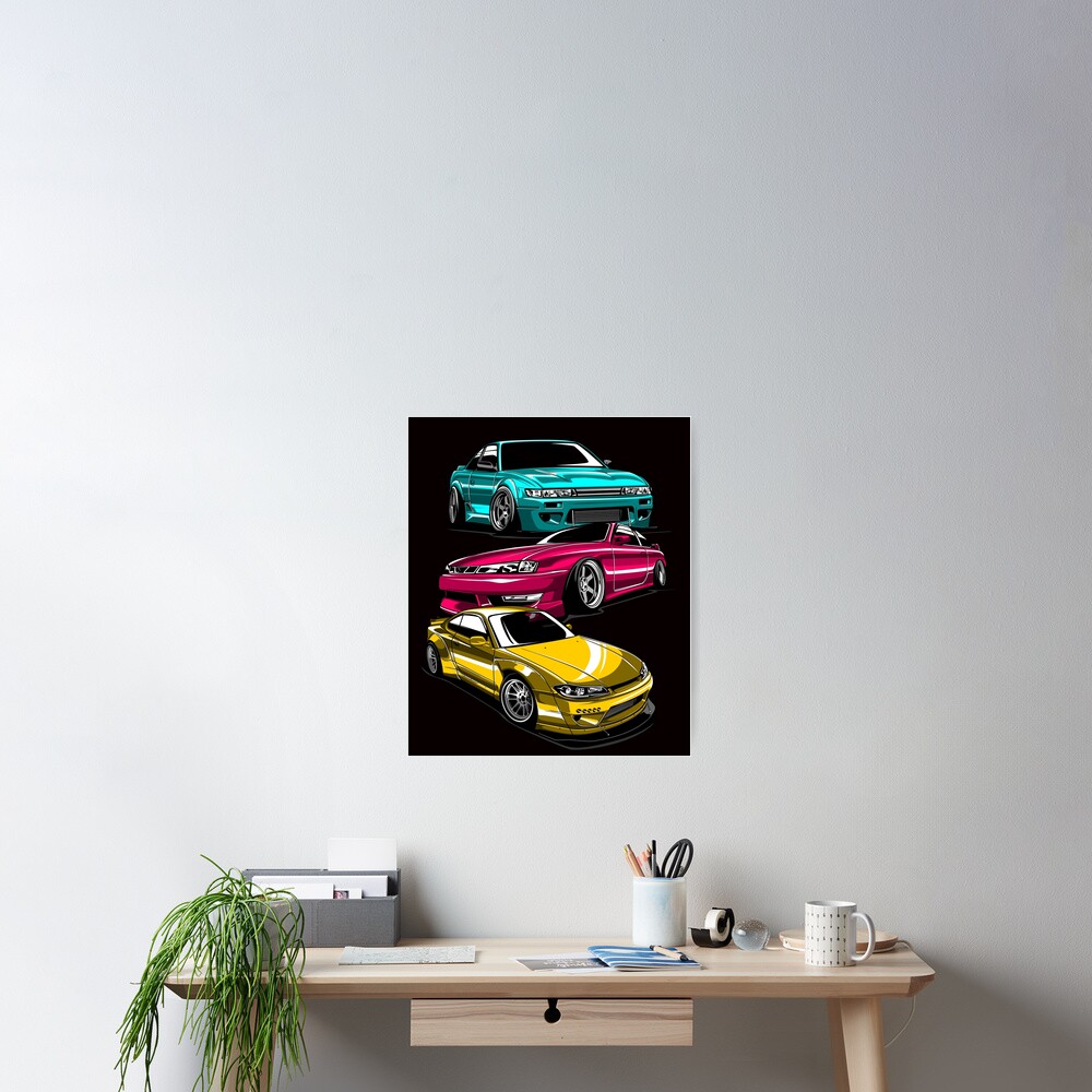 "S13 S14 S15 Silvia Evolution JDM Retro Tokio Tuning Fan Car" Poster ...