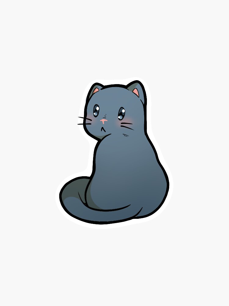 "Chibi Russian Blue Cat" Sticker for Sale by Salixi | Redbubble