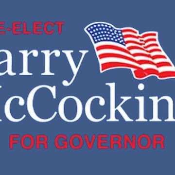 "Re-Elect Barry McCockiner" Sticker for Sale by Brianna Krischke ...