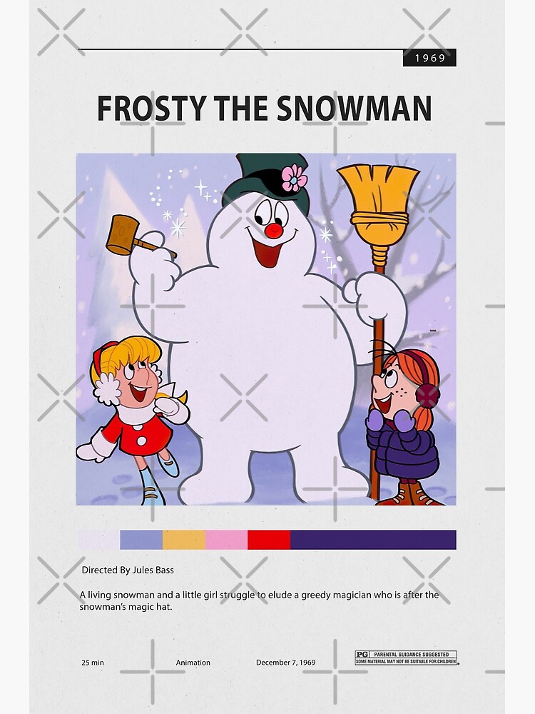 "Frosty The Snowman animation poster 1969, Christmas/Fantasy" Poster ...