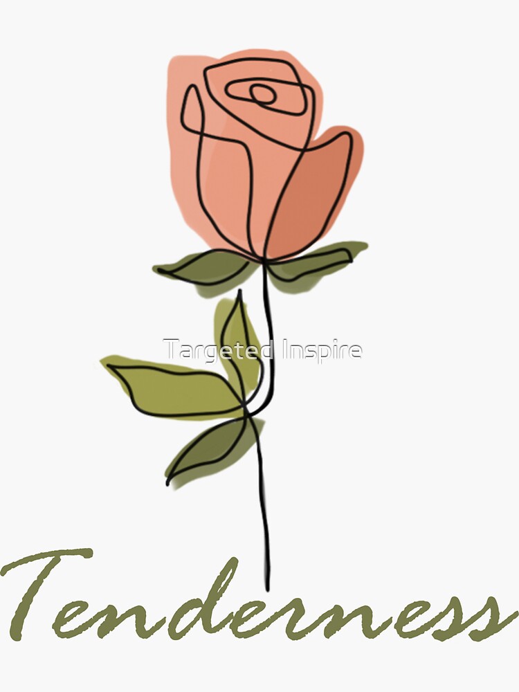 "Tenderness one line flower, inspirational meanings" Sticker for Sale ...