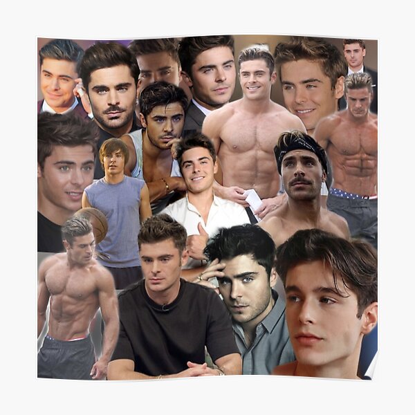 Póster «collage de fotos de zac efron de alta calidad» de MoMahbob | Redbubble