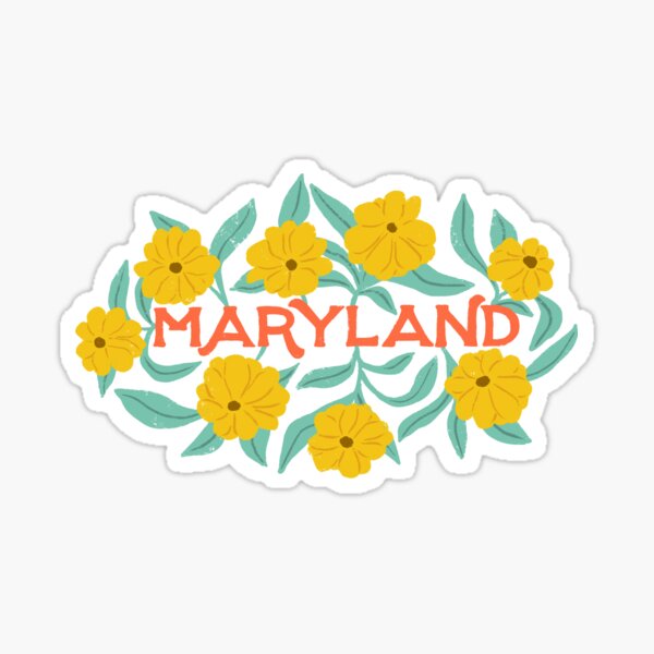 "Maryland with State Flower | Artist Designed Illustration Featuring ...