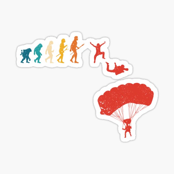 "Skydiving Evolution of man" Sticker for Sale by Yanyo | Redbubble
