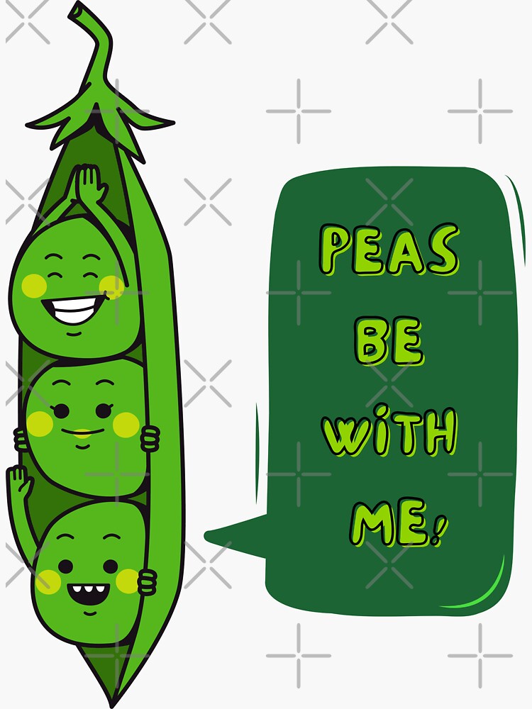 "Peas be with me" Sticker for Sale by Ouranophil3 | Redbubble
