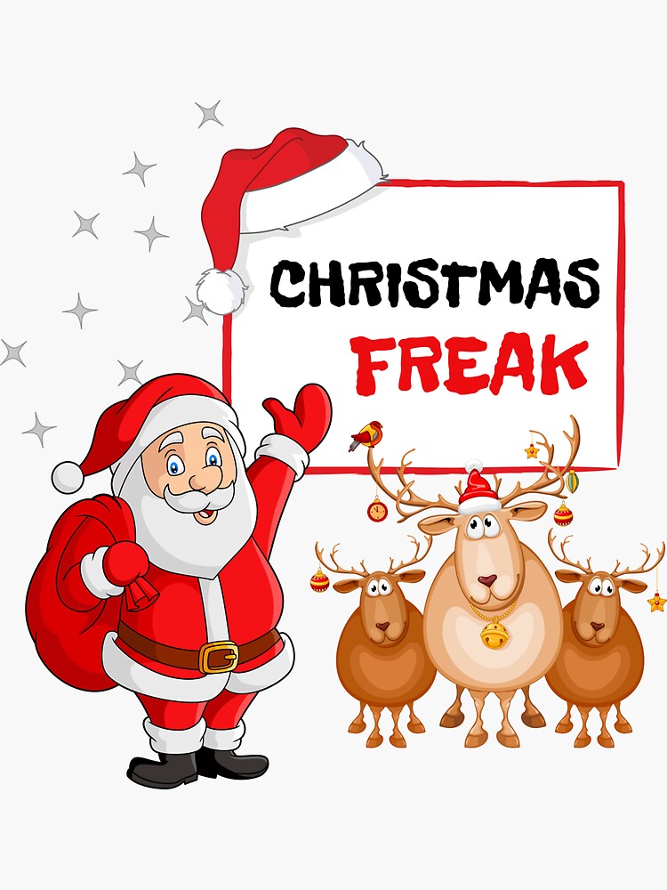 "Christmas Freak With Santa Claus" Sticker for Sale by BeMoody | Redbubble