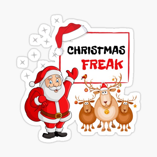 "Christmas Freak With Santa Claus" Sticker for Sale by BeMoody | Redbubble