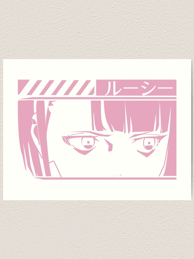 "Lucy Edgerunners Cyberpunk eyes and name in Japanese - pink anime" Art ...