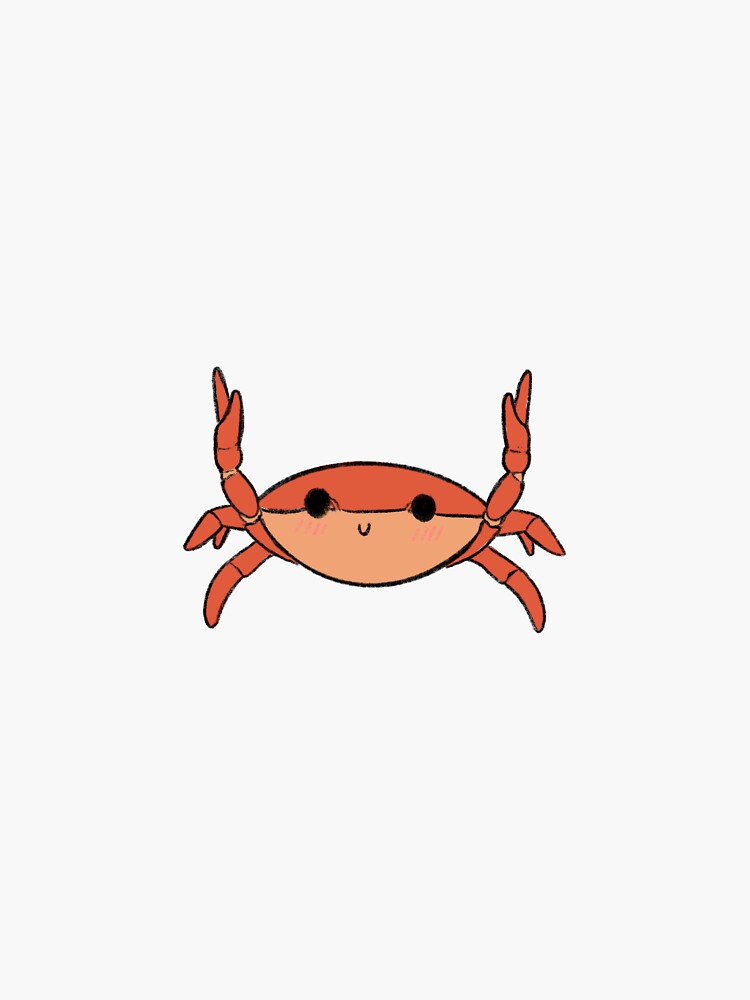 "Tiny Crab Friend" Sticker for Sale by Shirlockart | Redbubble