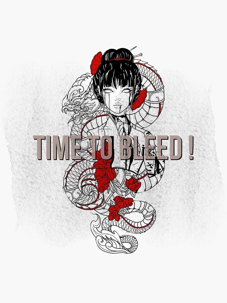 "TIME TO BLEED DESIGN " Sticker for Sale by Quadzillaa | Redbubble