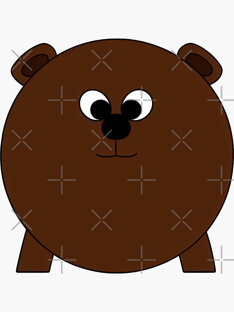 "A cartoonish round brown bear V" Sticker for Sale by BrachiaST | Redbubble