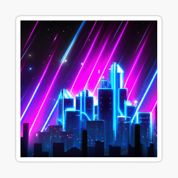 "Retro city lights" Sticker for Sale by SJG-digital | Redbubble