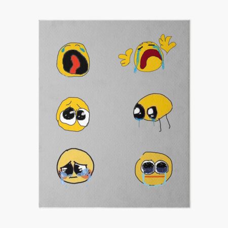 "Cursed Cry Emoji Pack" Art Board Print for Sale by pascaraul | Redbubble