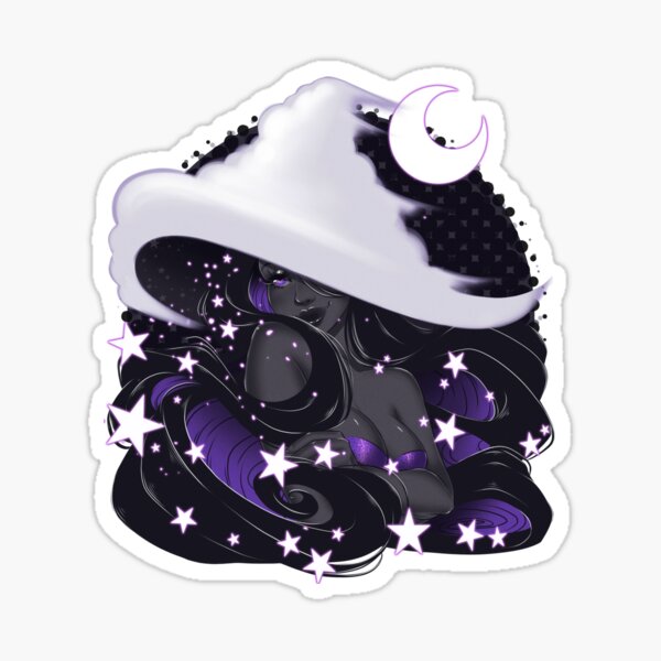 "Starry Night Witch" Sticker for Sale by RefinedDoodles | Redbubble