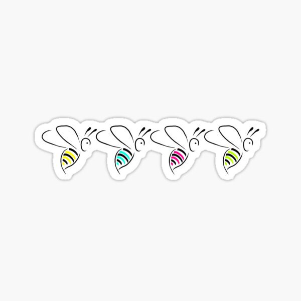 "Neon honey bees" Sticker for Sale by Brownies22 | Redbubble