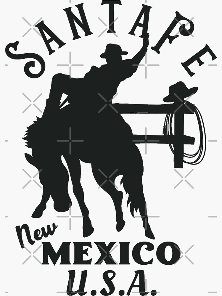 "Black Santa Fe New Mexico Rodeo Rider" Sticker for Sale by ...