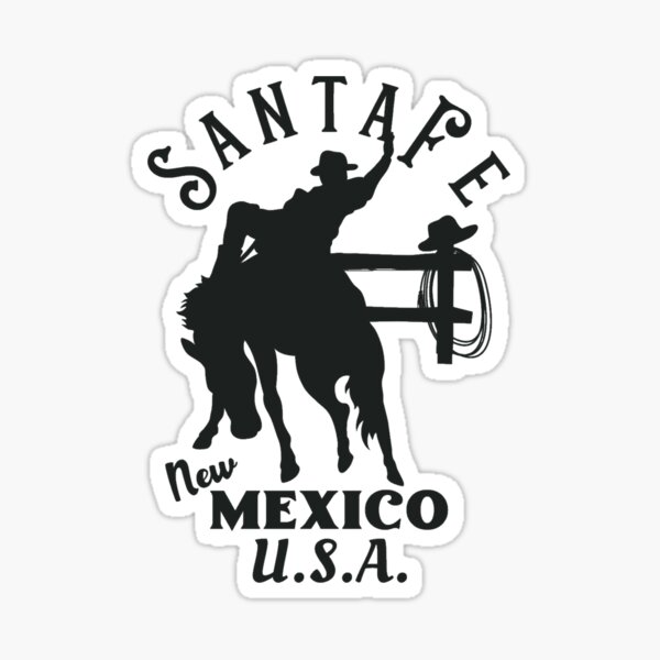 "Black Santa Fe New Mexico Rodeo Rider" Sticker for Sale by ...