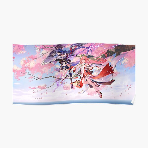 "Sakura Raiden & Yae Miko Genshin Impact" Poster for Sale by genshinwaifus | Redbubble