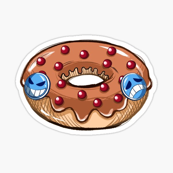 "Ace caramel donut - One Piece" Sticker by Fontank | Redbubble