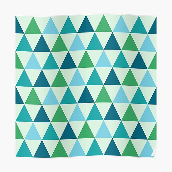 "Geometric Triangle Pattern (blue/green)" Poster for Sale by ...