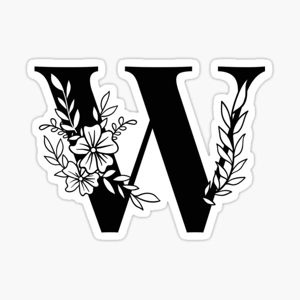 "W Floral Monogram" Sticker for Sale by ByTet | Redbubble