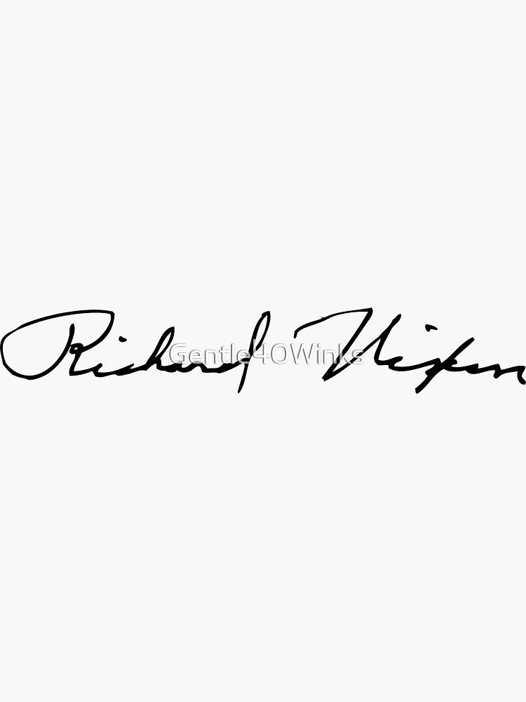 "Richard Nixon Signature" Sticker for Sale by Gentle40Winks | Redbubble
