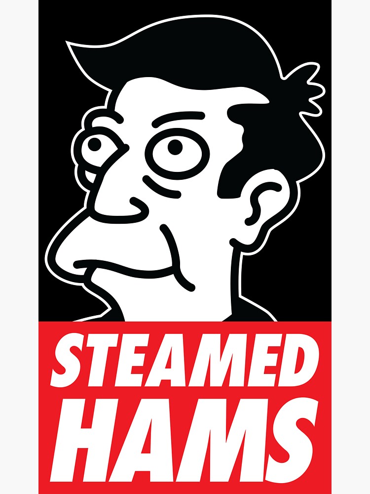 "STEAMED HAMS Logo - No Border" Sticker for Sale by GunnarErfjord ...