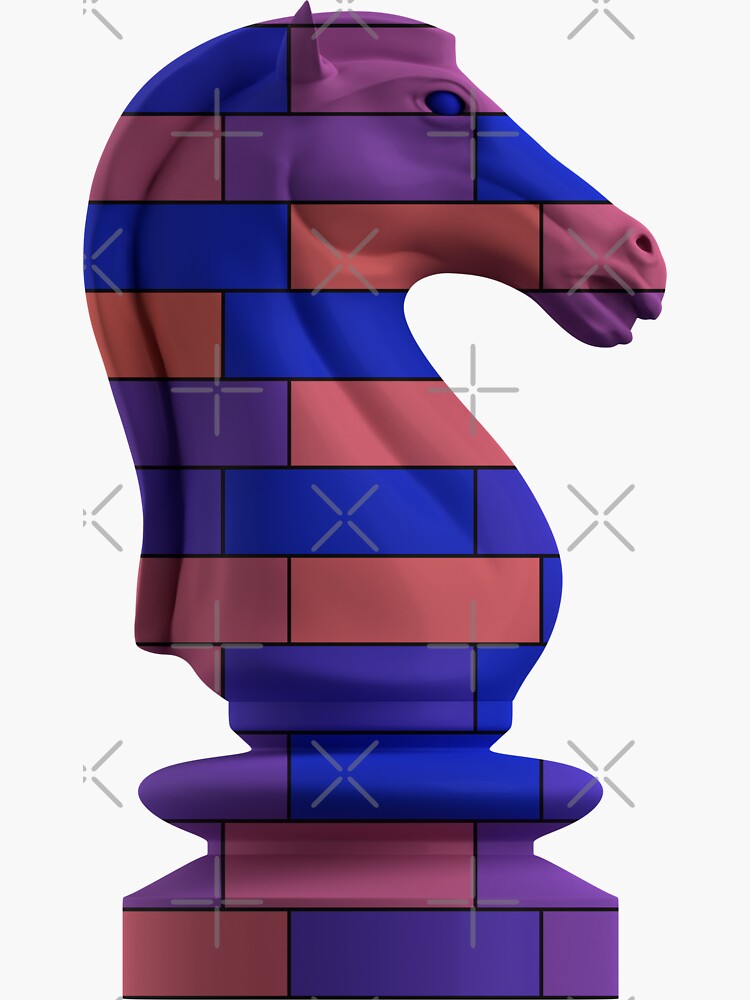"CHESS,KNIGHT,COBALT BLUE BRICKS" Sticker for Sale by asketch2b | Redbubble