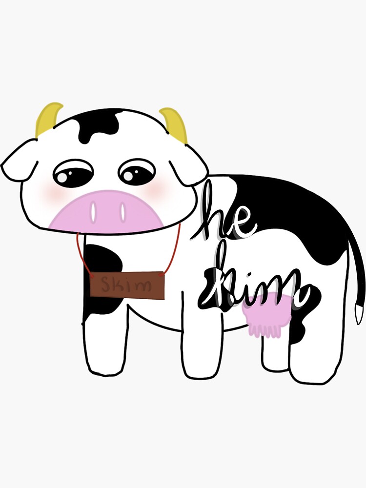 " Skim Milk - He/Him" Sticker for Sale by HeartStrong0217 | Redbubble
