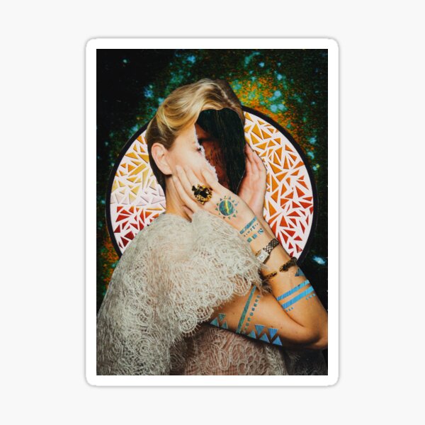 "Surreal handmade collage "Insomnia Girl"" Sticker for Sale by Everna ...