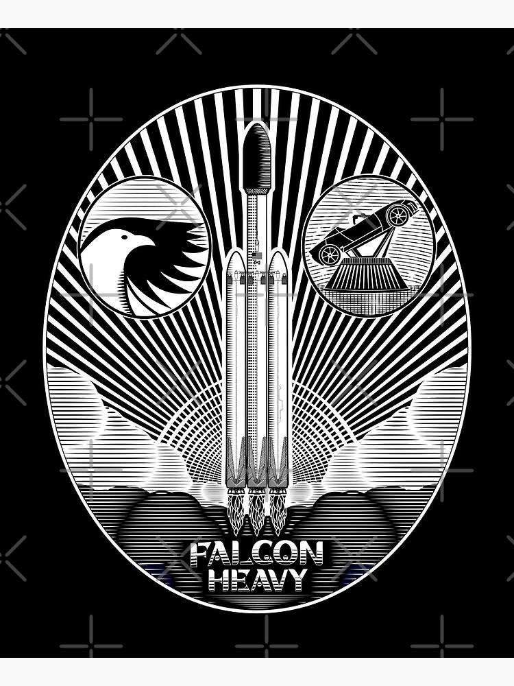 Falcon Heavy Line Art Poster For Sale By Bgalaxy Redbubble