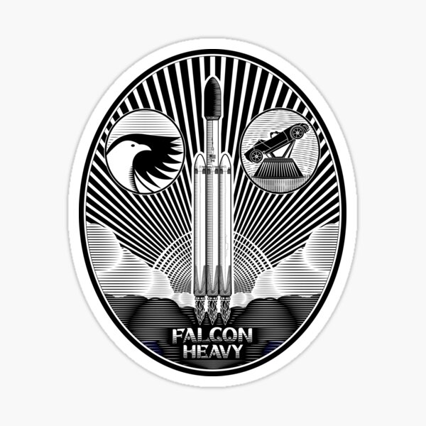 Falcon Heavy Line Art Sticker For Sale By Bgalaxy Redbubble