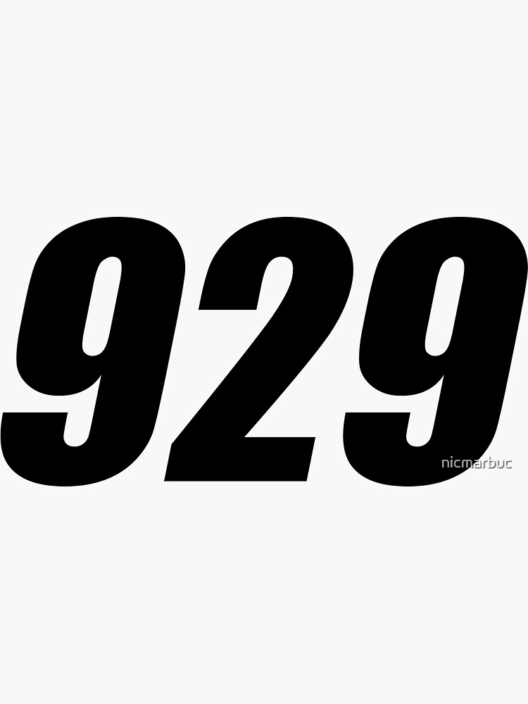 "929 Area Code" Sticker for Sale by nicmarbuc | Redbubble