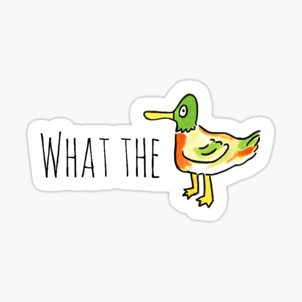 "What the duck?! Funny duck pun" Sticker for Sale by squidcatink ...