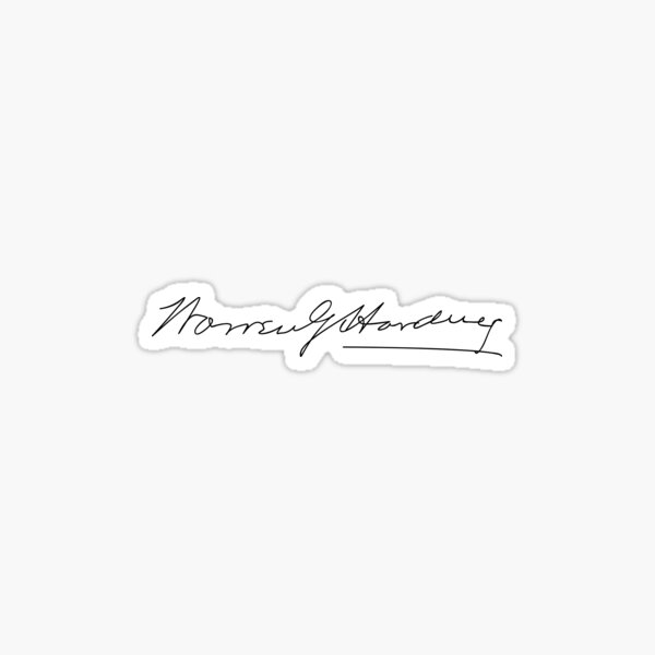 "Warren G Harding Signature" Sticker for Sale by Gentle40Winks | Redbubble