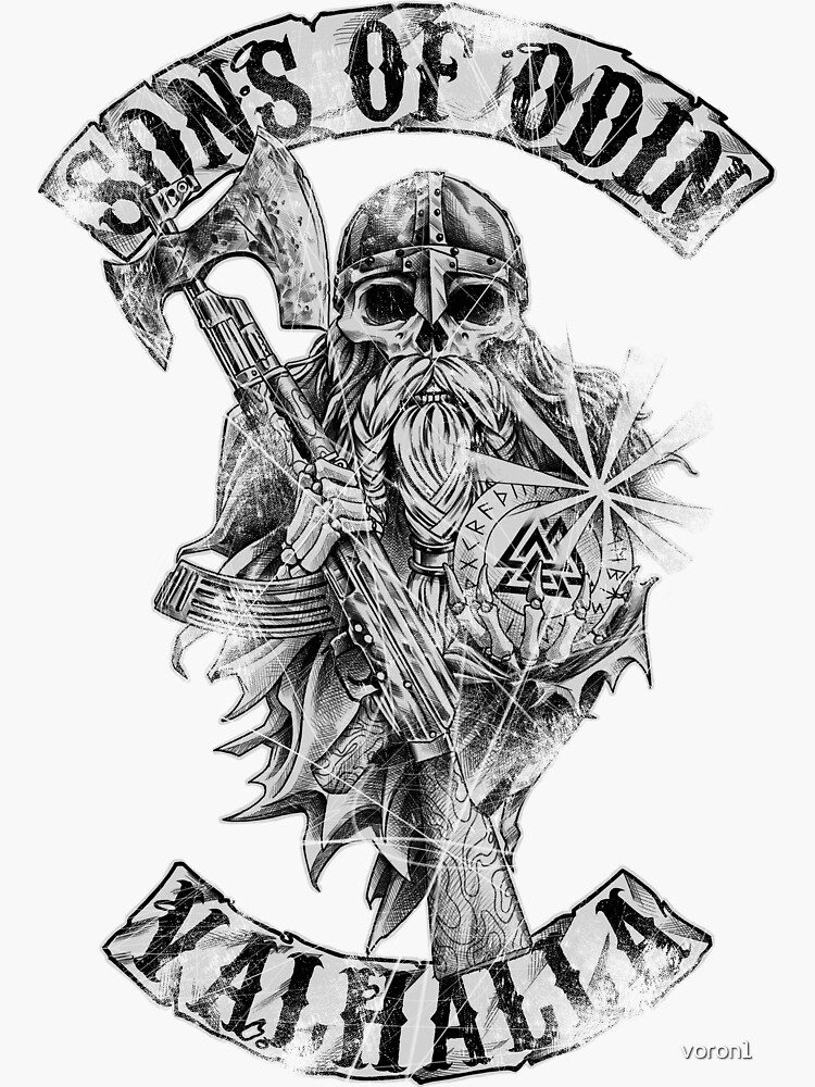 "sons of odin valhalla" Sticker for Sale by voron1 | Redbubble