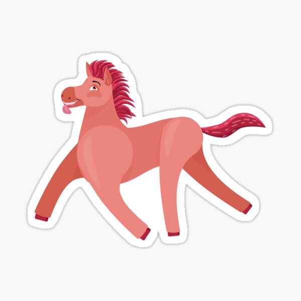 "Red Wonky Horse clean simplified" Sticker for Sale by BeccaDoodles ...
