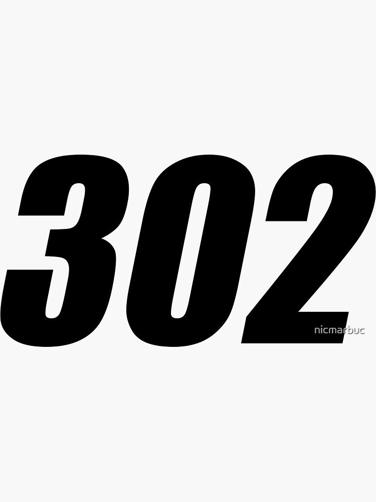 "302 Area Code" Sticker for Sale by nicmarbuc | Redbubble