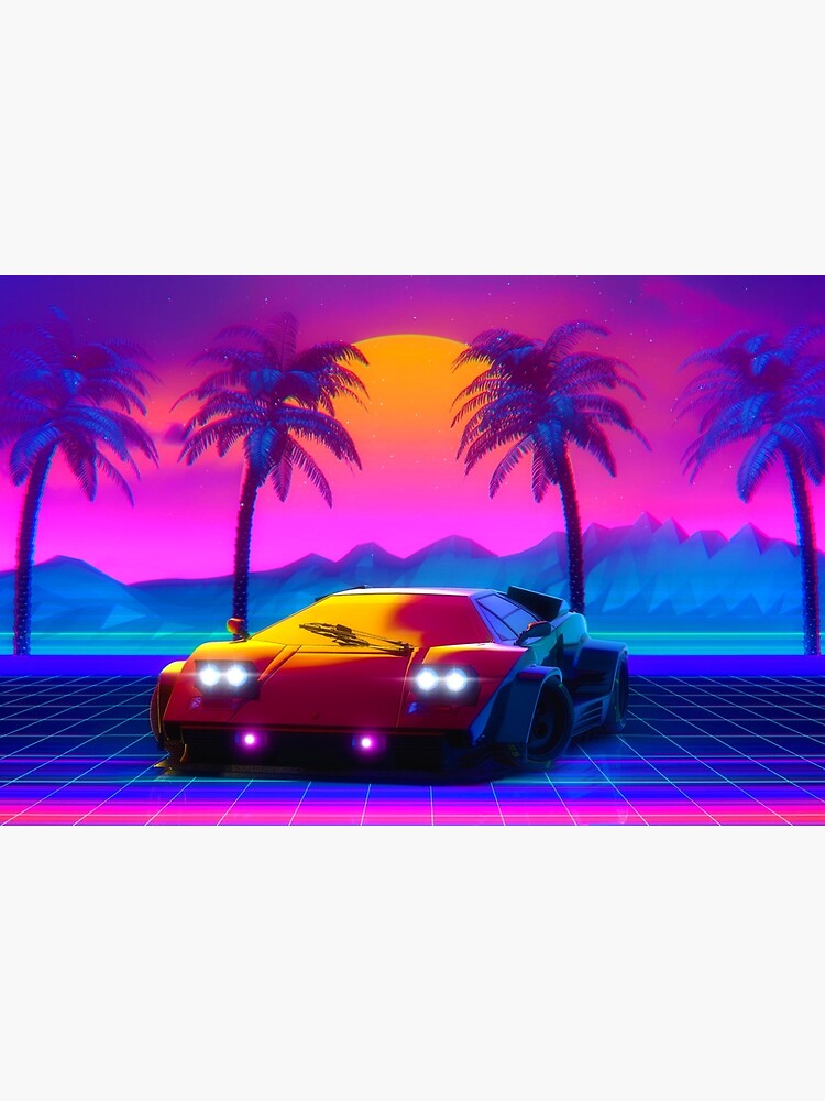 "Lambo Countach Synthwave Sunset" Poster for Sale by SimoCars | Redbubble