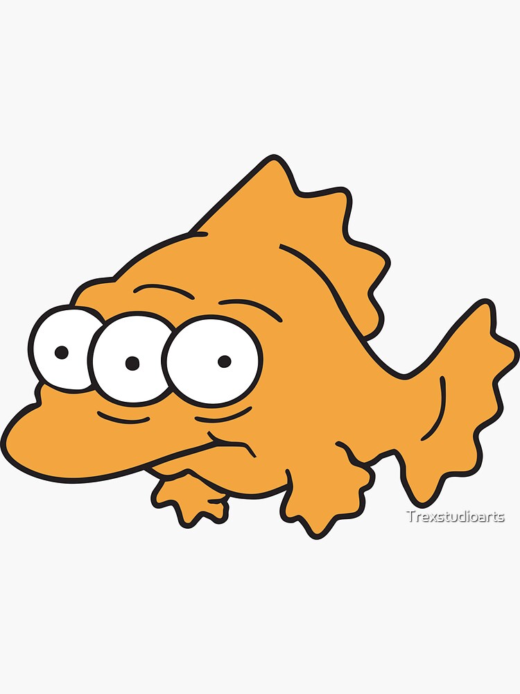 "blinky funny cartoon 3 eyed fish" Sticker for Sale by Trexstudioarts ...