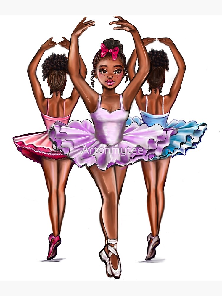 "African American ballerina - #010 brown skin ballerinas and a pink bow ...