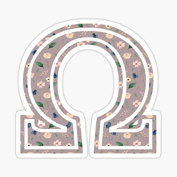 "Omega (Purple Floral)" Sticker by BaesicClothing | Redbubble