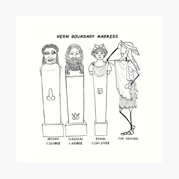 "Herm Boundary Markers vs Hermes, The Original" Art Print for Sale by ...