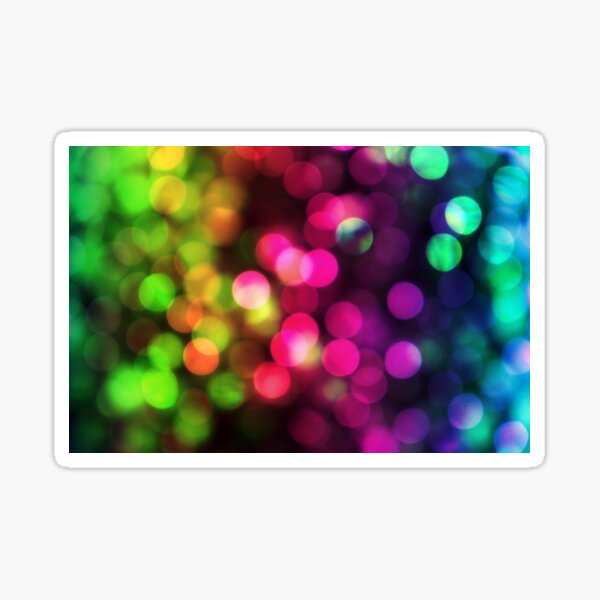 "Rainbow Lights Bokeh" Sticker for Sale by pinkal | Redbubble